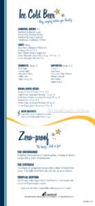 Carnival Paradise Bars (With Menus and Prices) - Cruise Spotlight