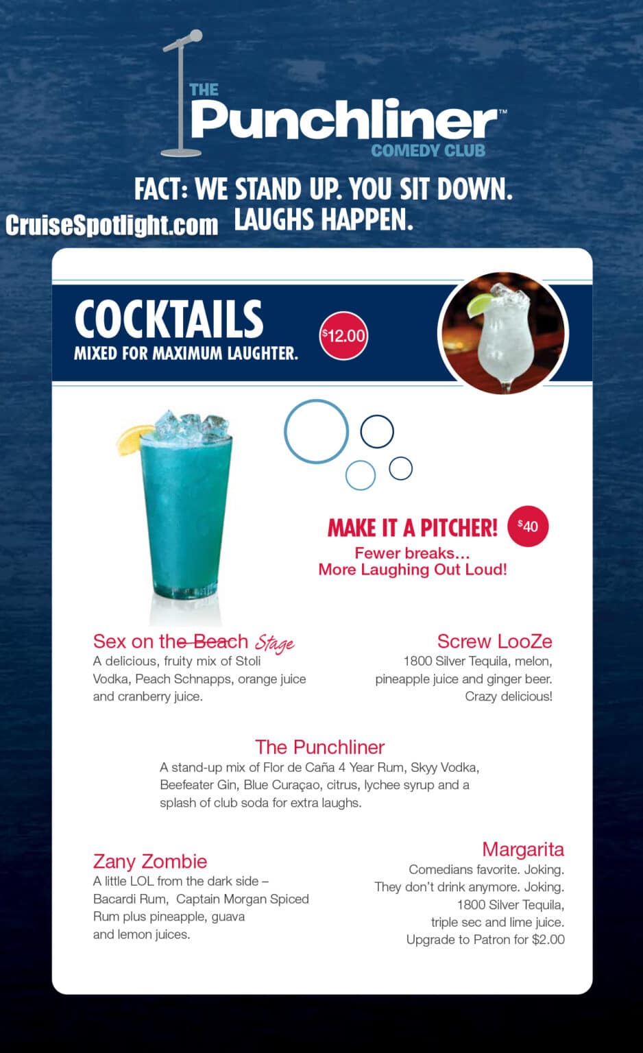 Carnival Glory Bars (With Menus and Prices) - Cruise Spotlight