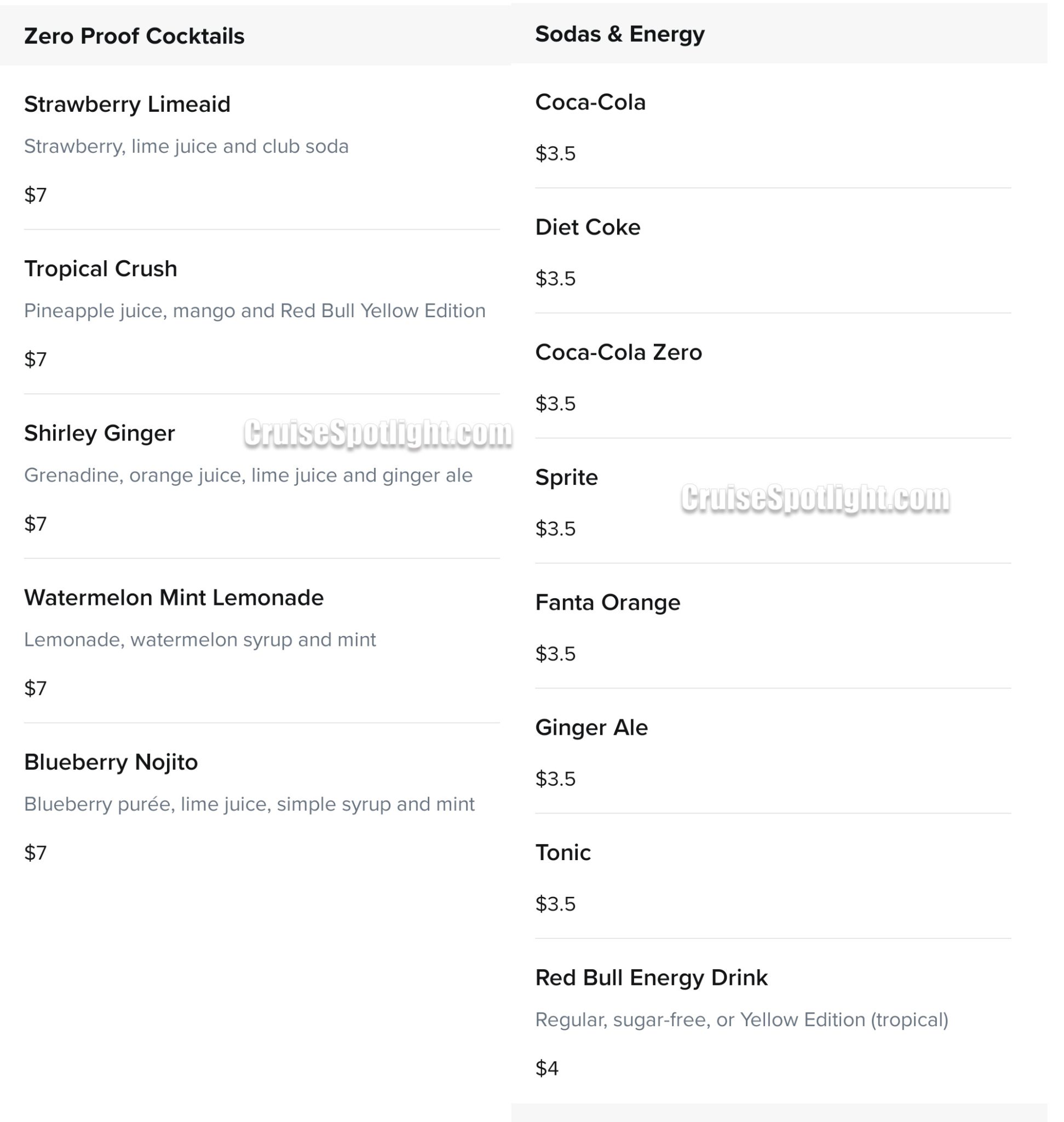 Royal Caribbean Quantum of the Seas Bars (With Menus and Prices ...