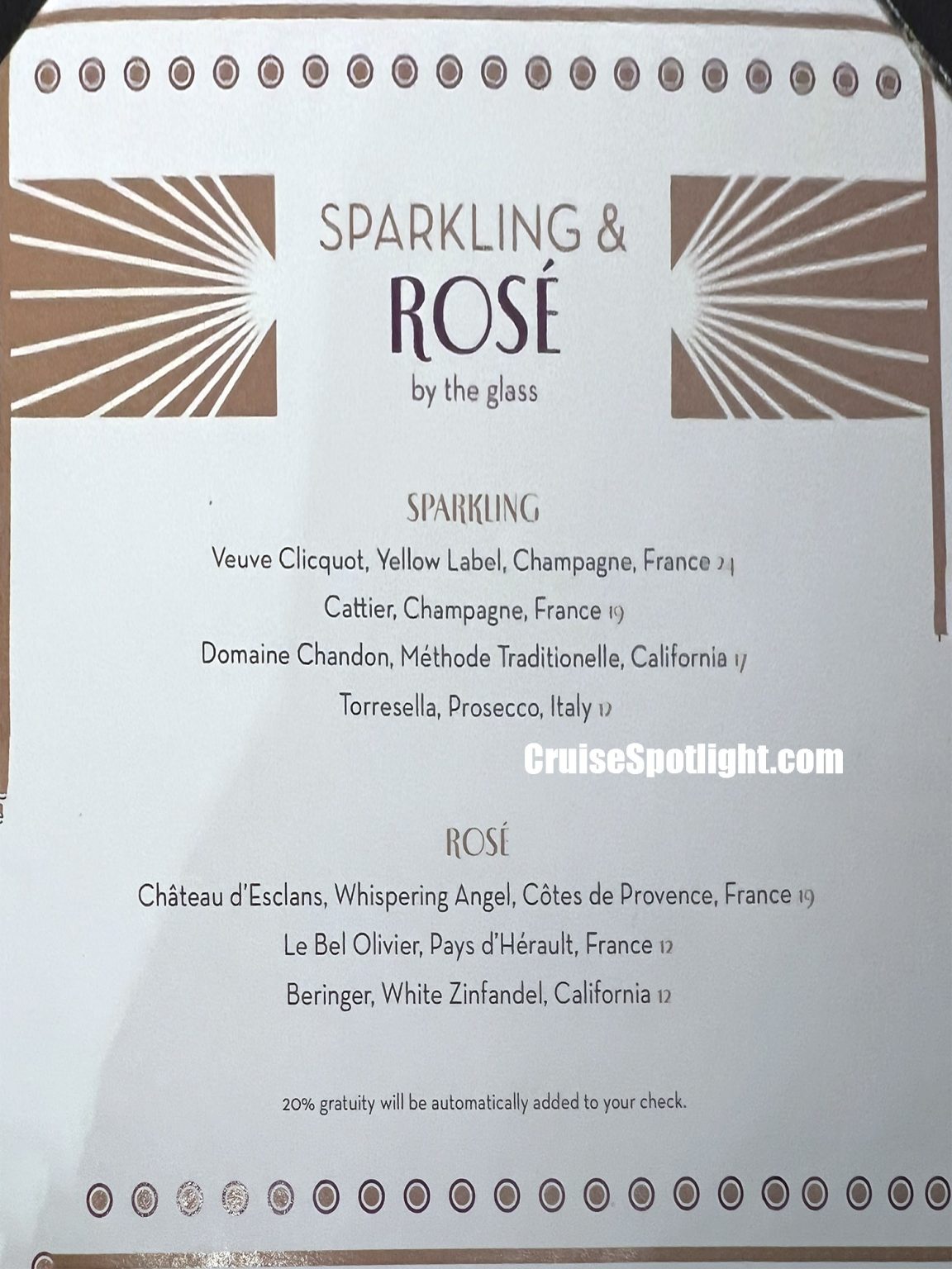 Celebrity Solstice Bars (With Menus and Prices) - Cruise Spotlight