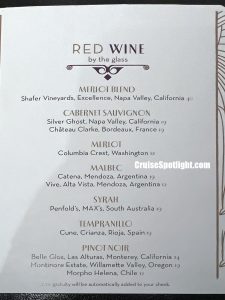 Celebrity Drink Menus and Pricing - Cruise Spotlight