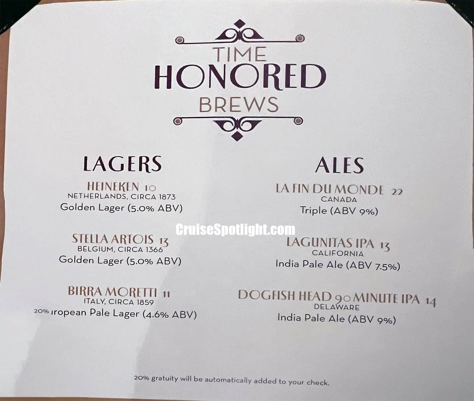 Celebrity Reflection Bars (With Menus and Prices) - Cruise Spotlight