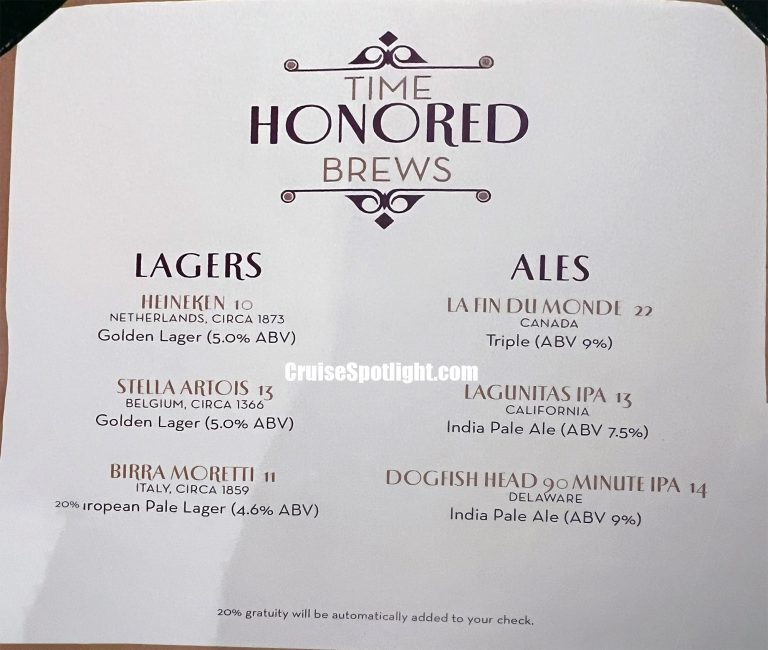 Celebrity Solstice Bars (With Menus and Prices) - Cruise Spotlight