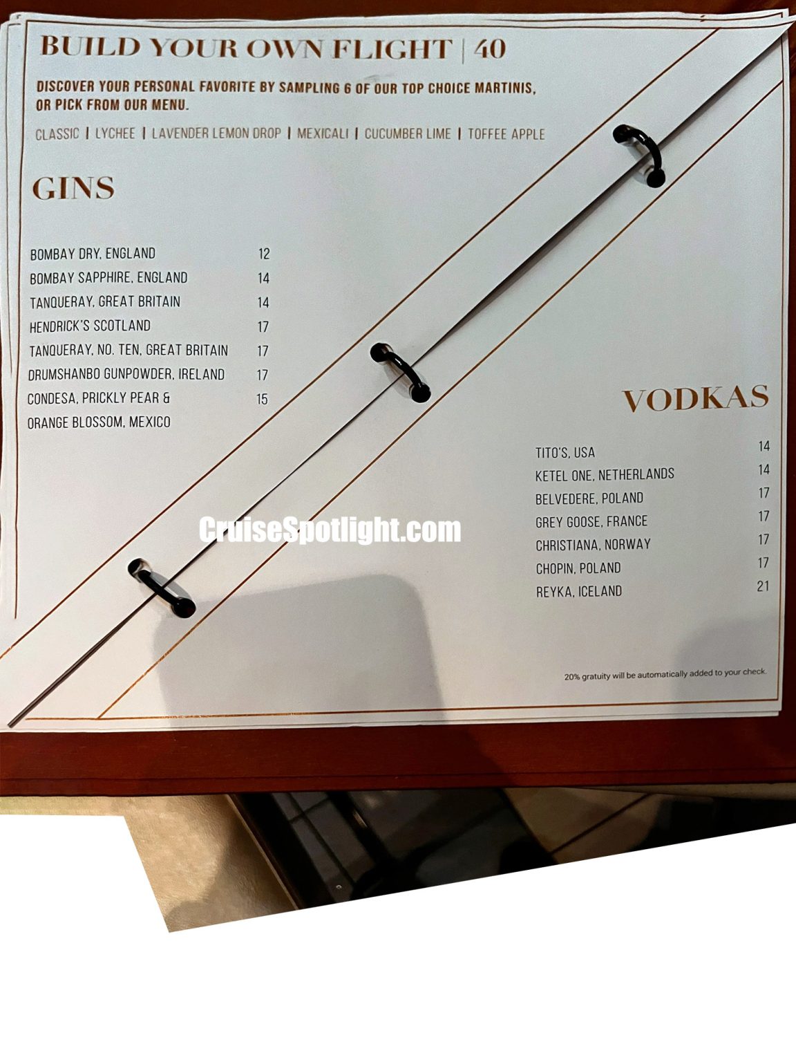 Celebrity Infinity Bars (With Menus and Prices) - Cruise Spotlight