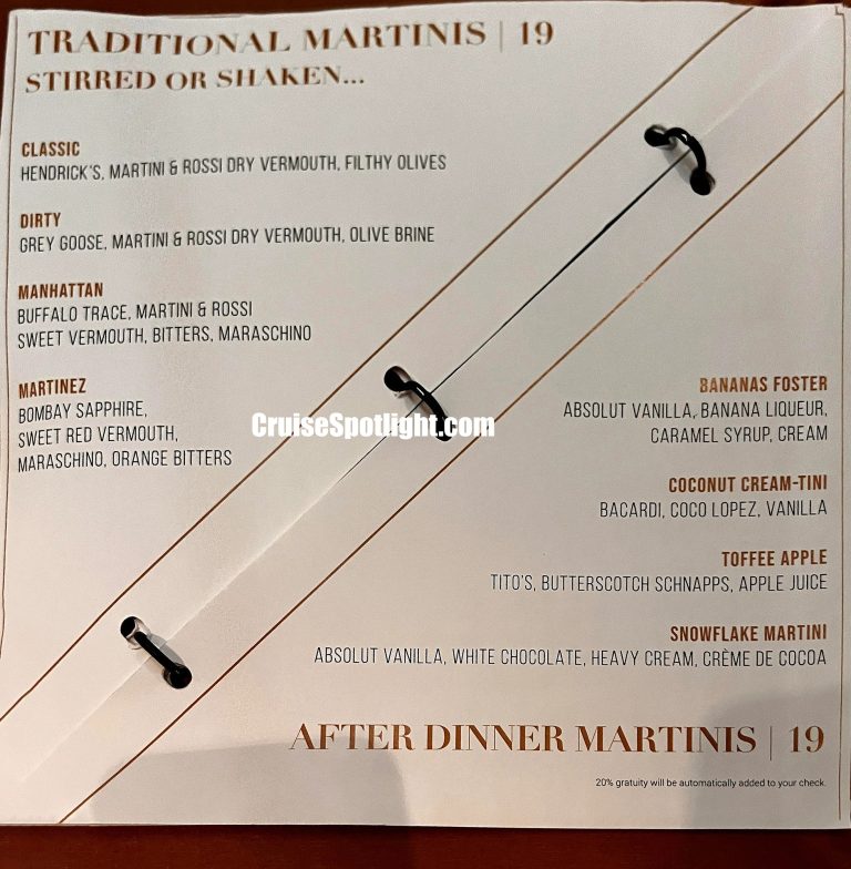 Celebrity Ascent Bars (With Menus and Prices) - Cruise Spotlight