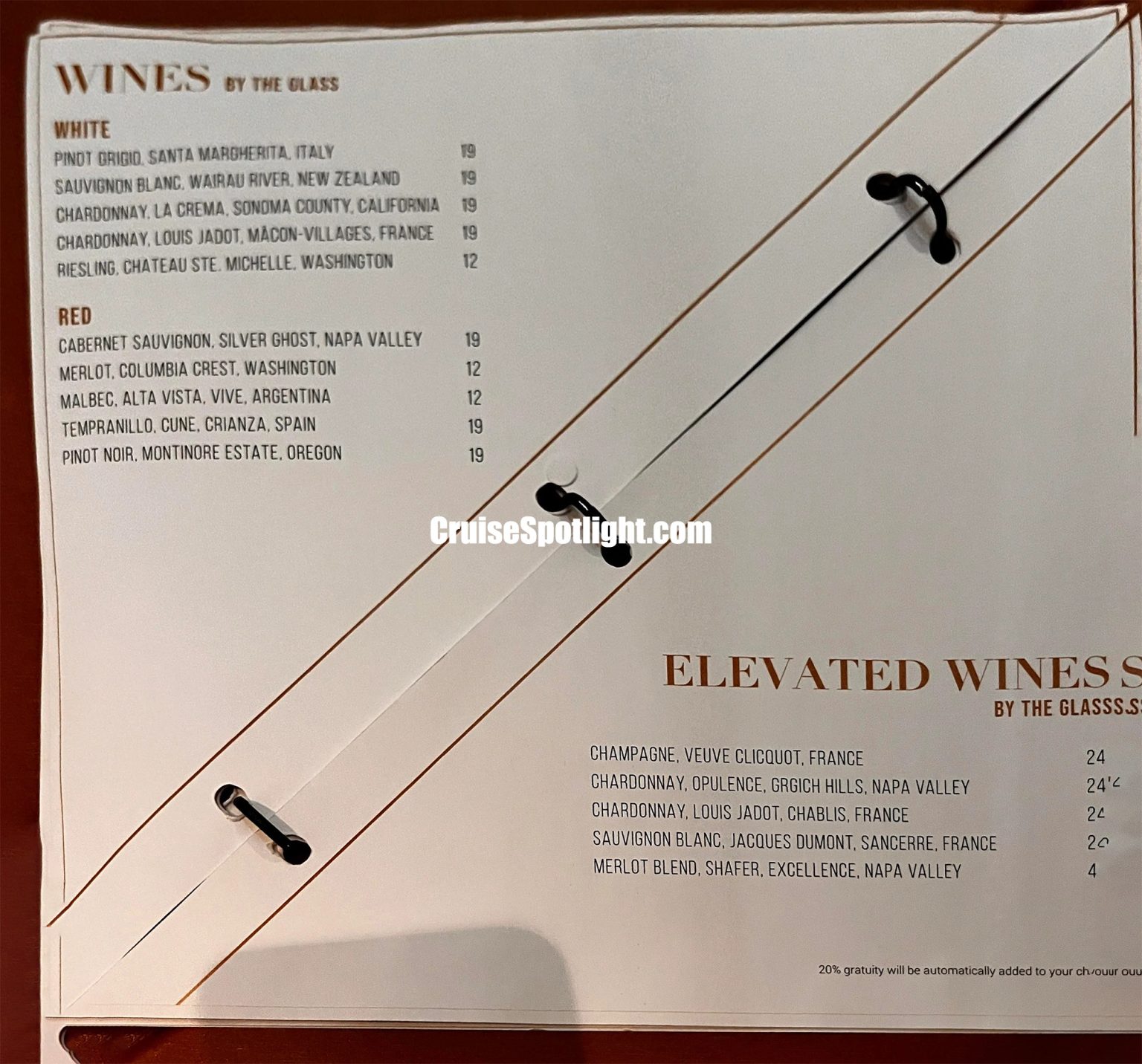 Celebrity Summit Bars (With Menus and Prices) - Cruise Spotlight