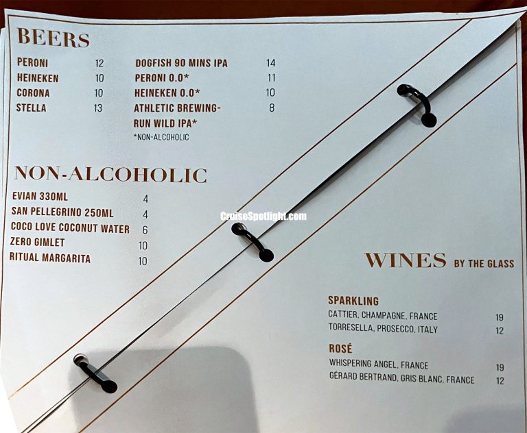 Celebrity Ascent Bars (With Menus and Prices) - Cruise Spotlight