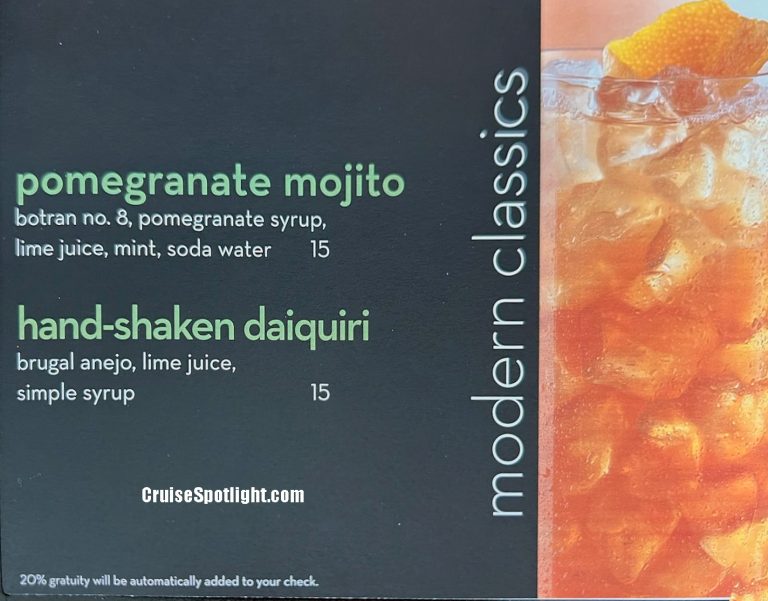 Celebrity Solstice Bars (With Menus and Prices) - Cruise Spotlight