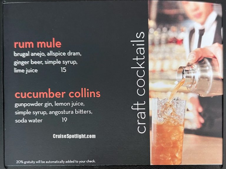 Celebrity Solstice Bars (With Menus and Prices) - Cruise Spotlight