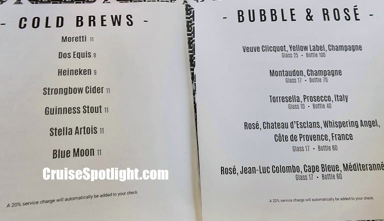 Celebrity Ascent Bars (With Menus and Prices) - Cruise Spotlight