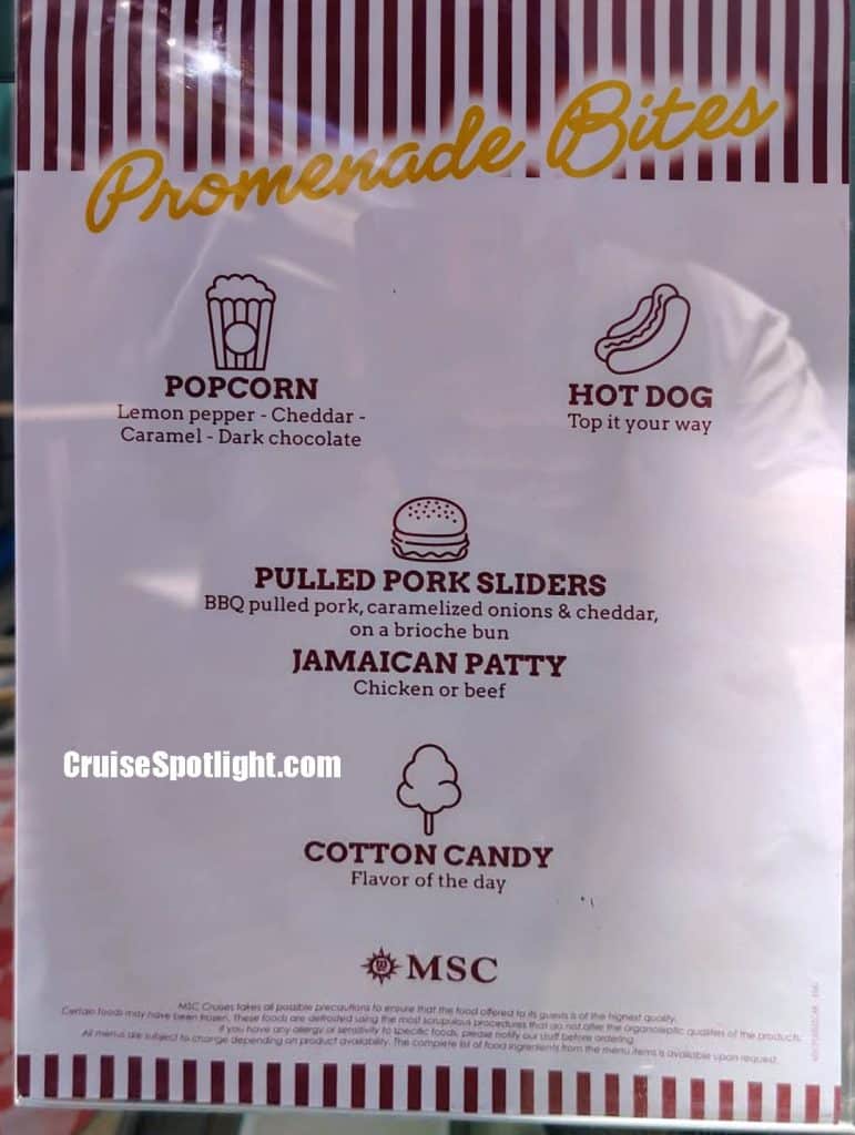 All About MSC's Promenade Bites - Cruise Spotlight