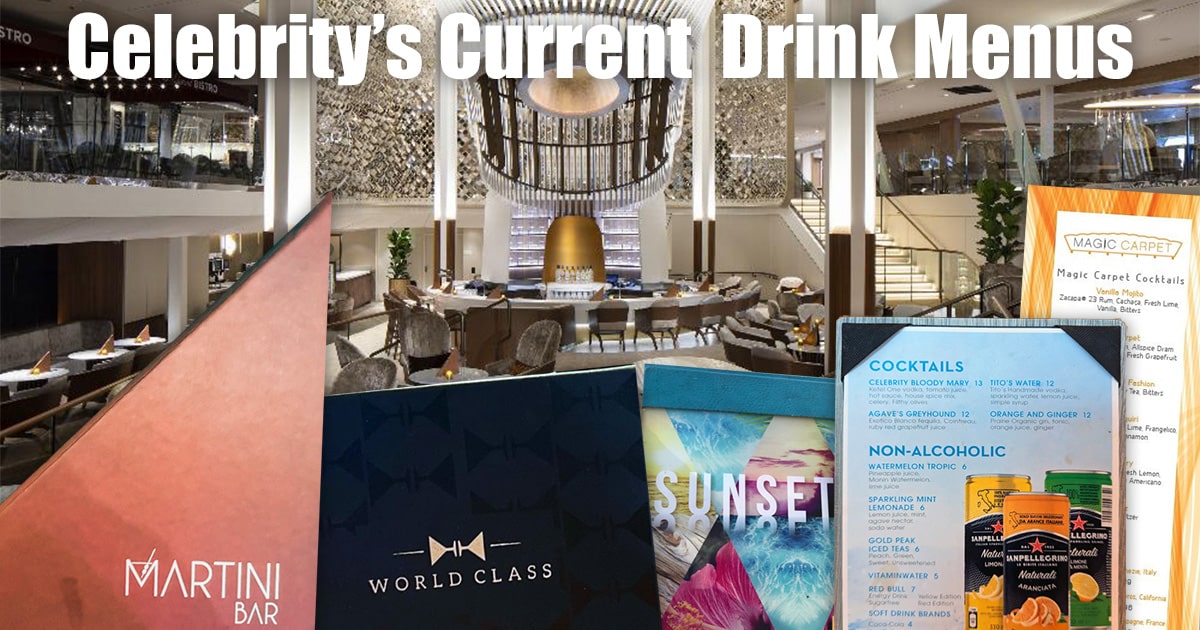 Celebrity Drink Menus and Pricing - Cruise Spotlight