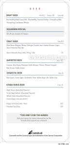 Carnival Valor Bars (With Menus and Prices) - Cruise Spotlight