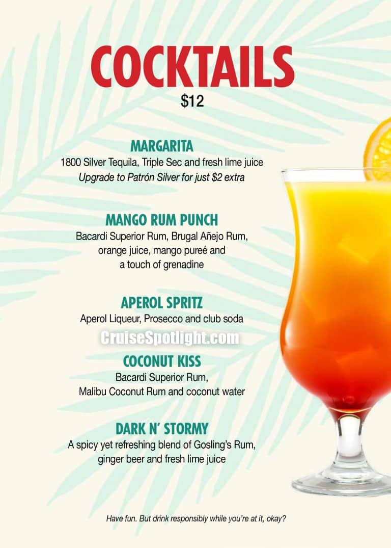 Carnival Horizon Bars (With Menus and Prices) - Cruise Spotlight