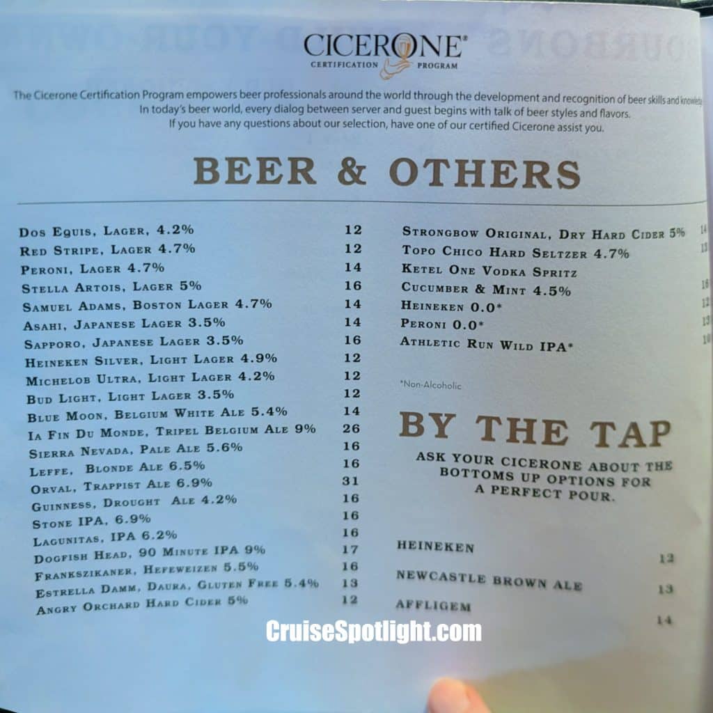 Celebrity Ascent Bars (With Menus and Prices) - Cruise Spotlight