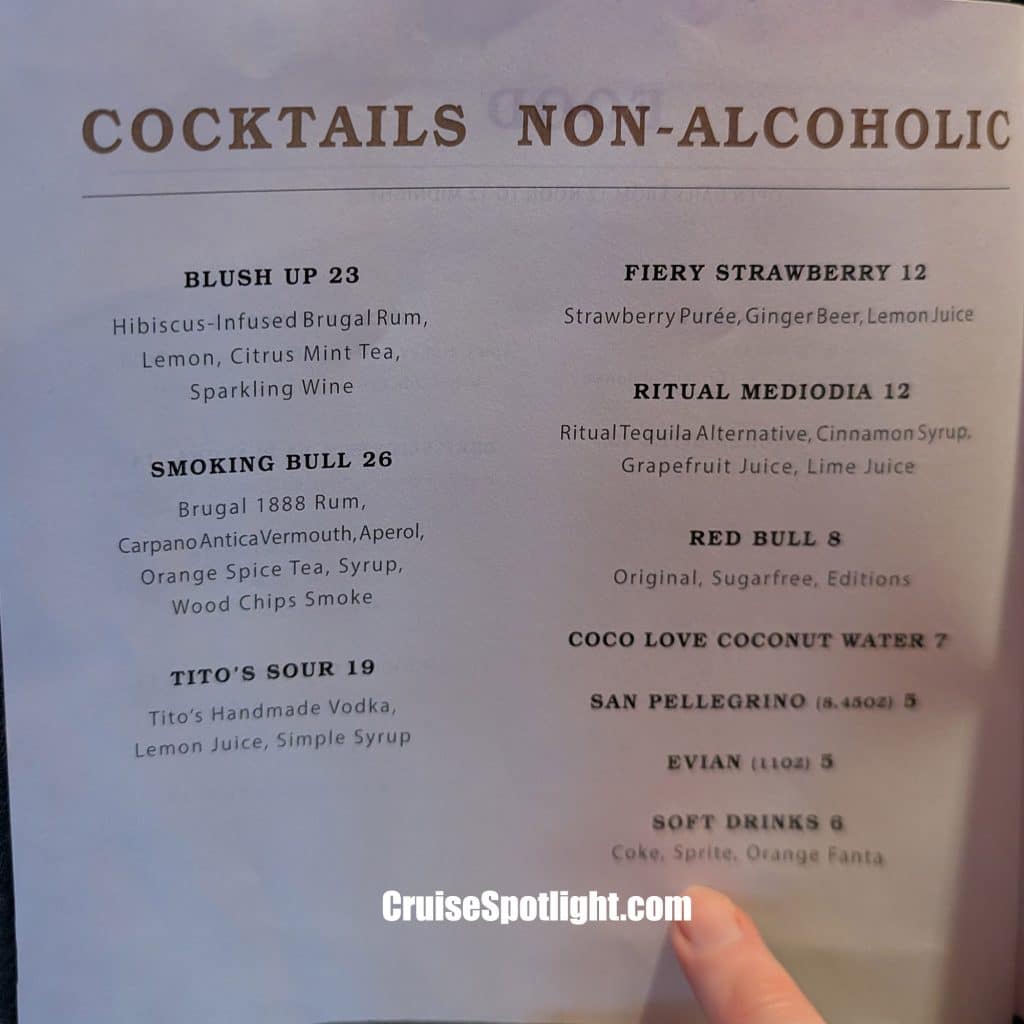 Celebrity Apex Bars (With Menus and Prices) - Cruise Spotlight