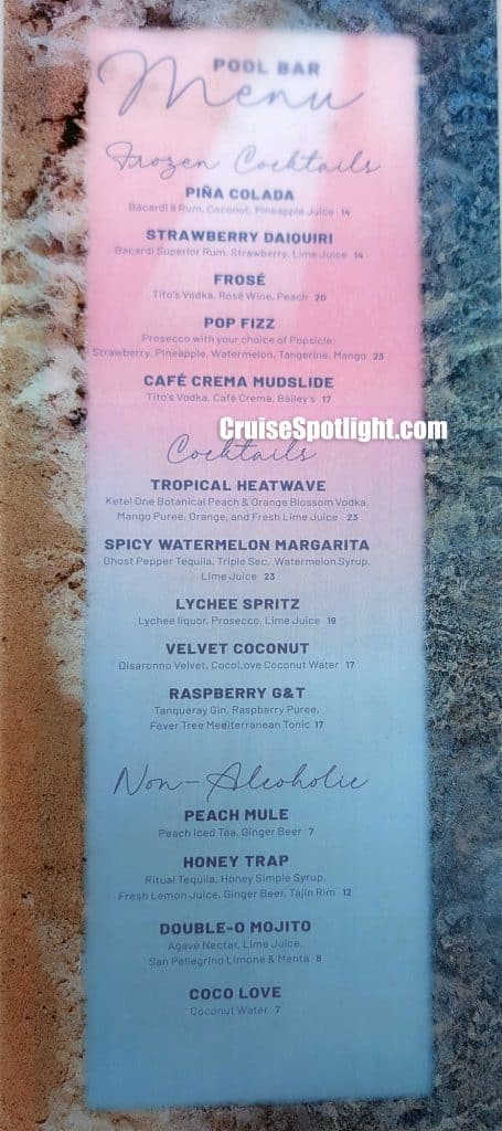 Celebrity Solstice Bars (With Menus and Prices) - Cruise Spotlight