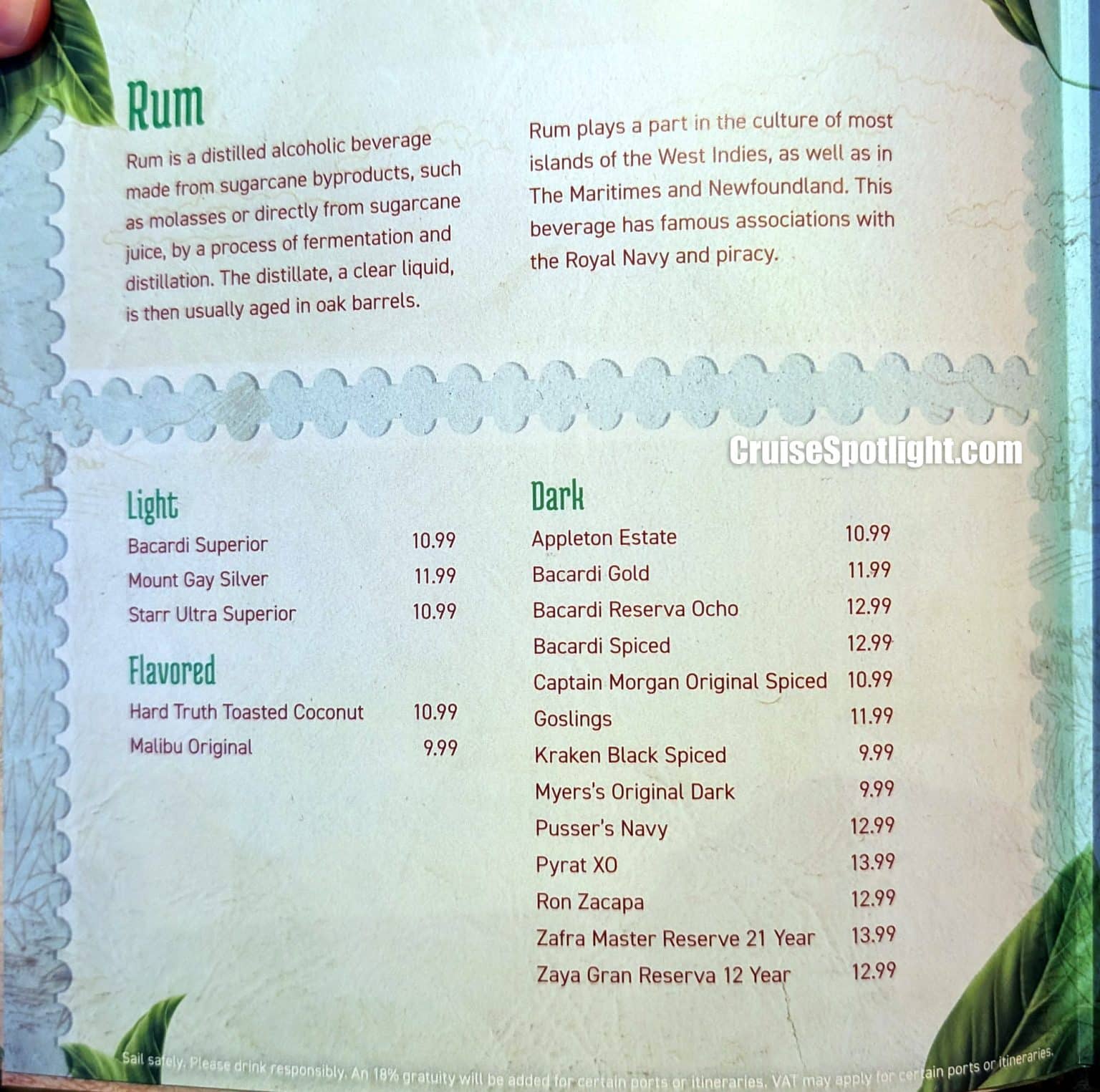 Royal Caribbean Quantum of the Seas Bars (With Menus and Prices ...