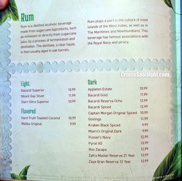 Royal Caribbean Quantum of the Seas Bars (With Menus and Prices ...