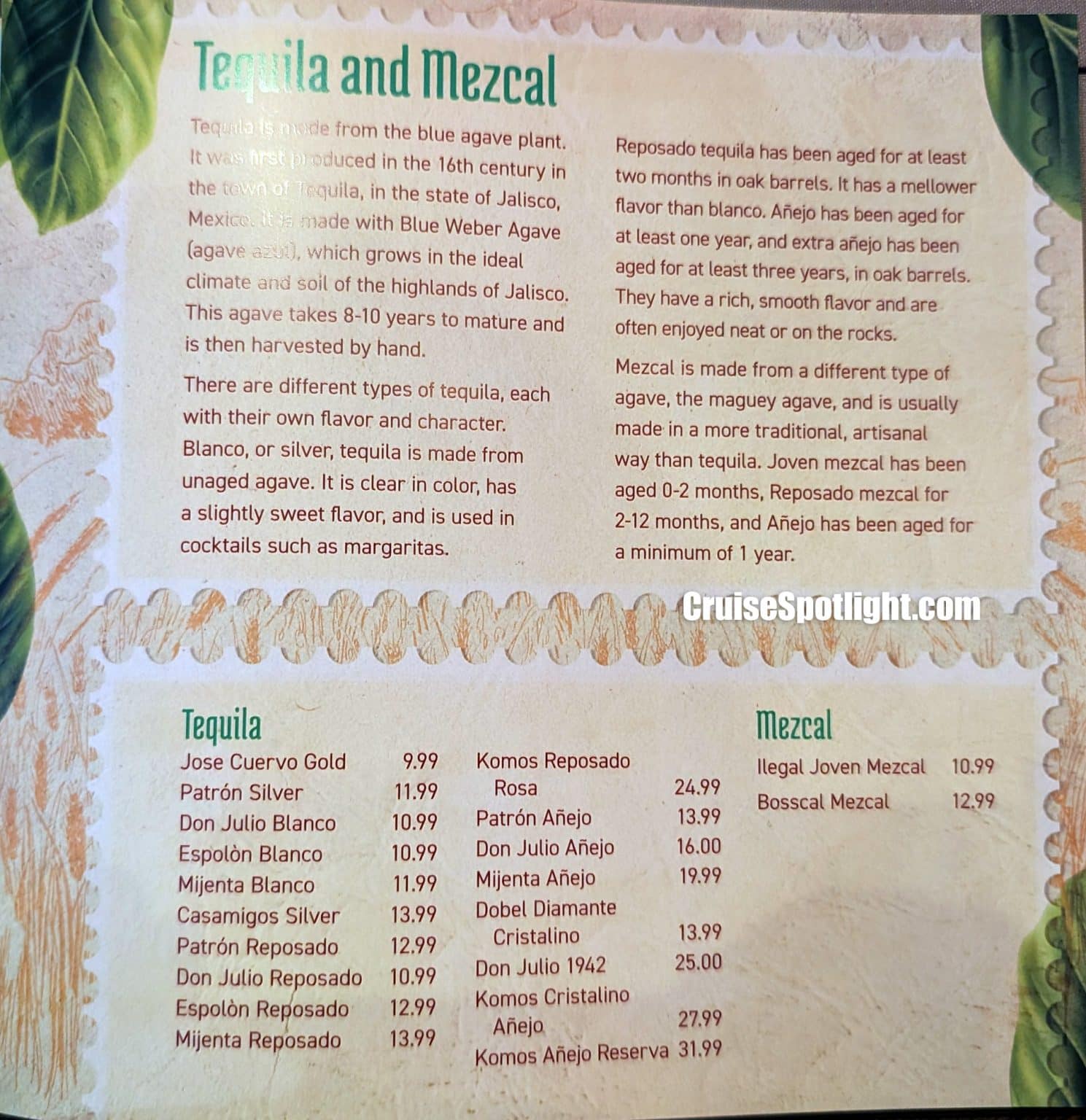 Royal Caribbean Allure of the Seas Bars (With Menus and Prices ...