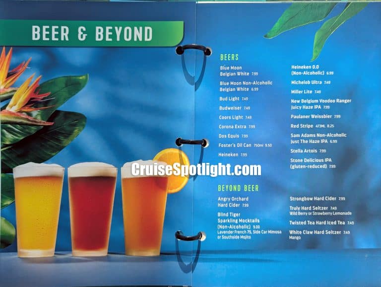 Royal Caribbean Quantum of the Seas Bars (With Menus and Prices ...