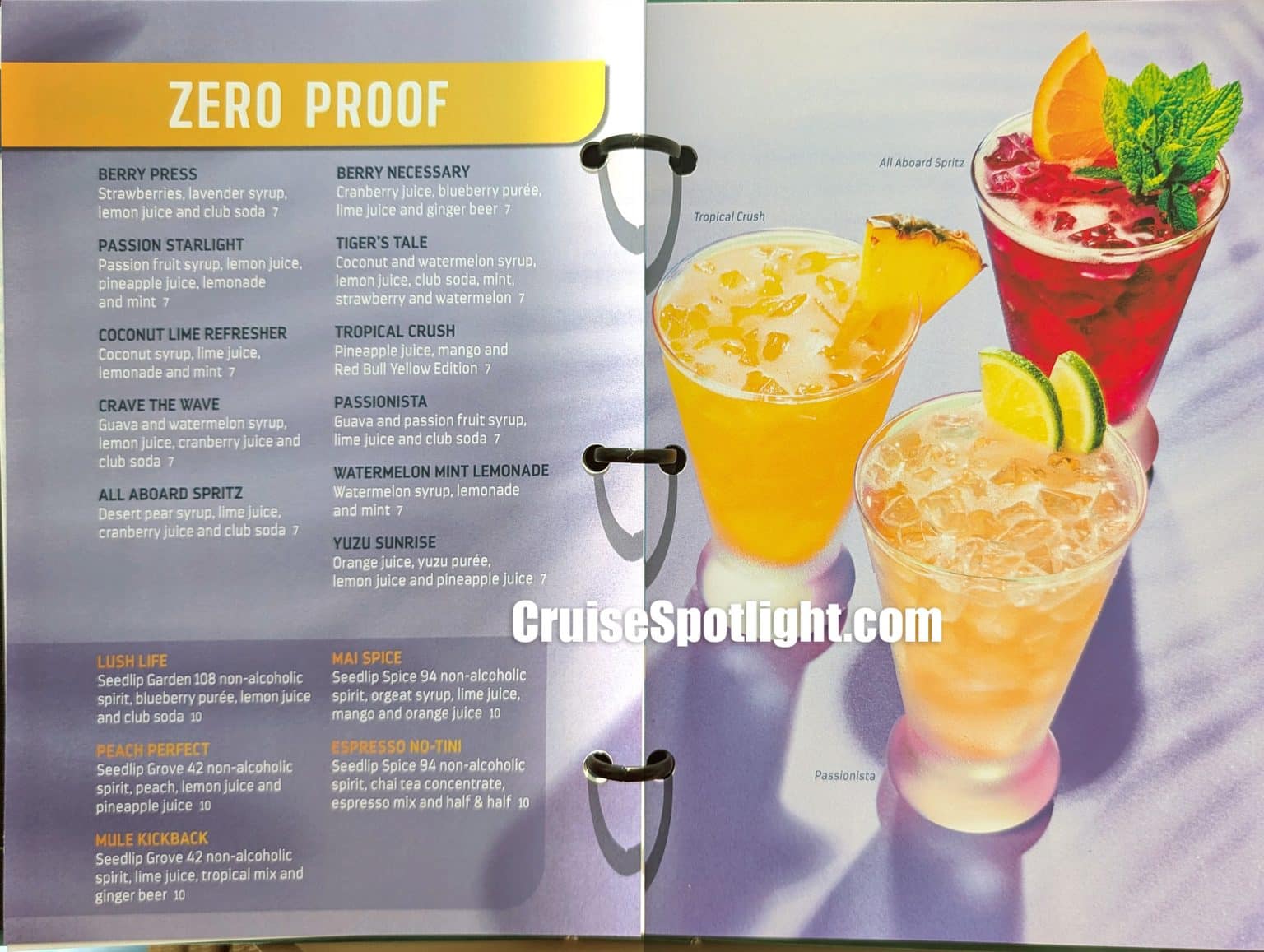 Royal Caribbean Ovation of the Seas Bars (With Menus and Prices ...