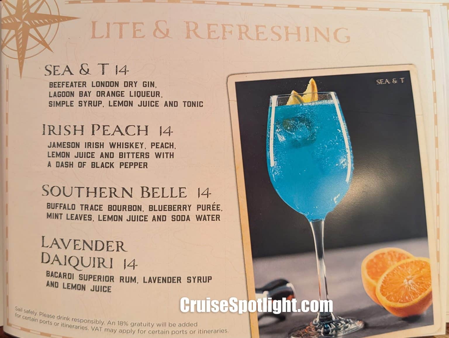 Royal Caribbean Explorer of the Seas Bars (With Menus and Prices ...