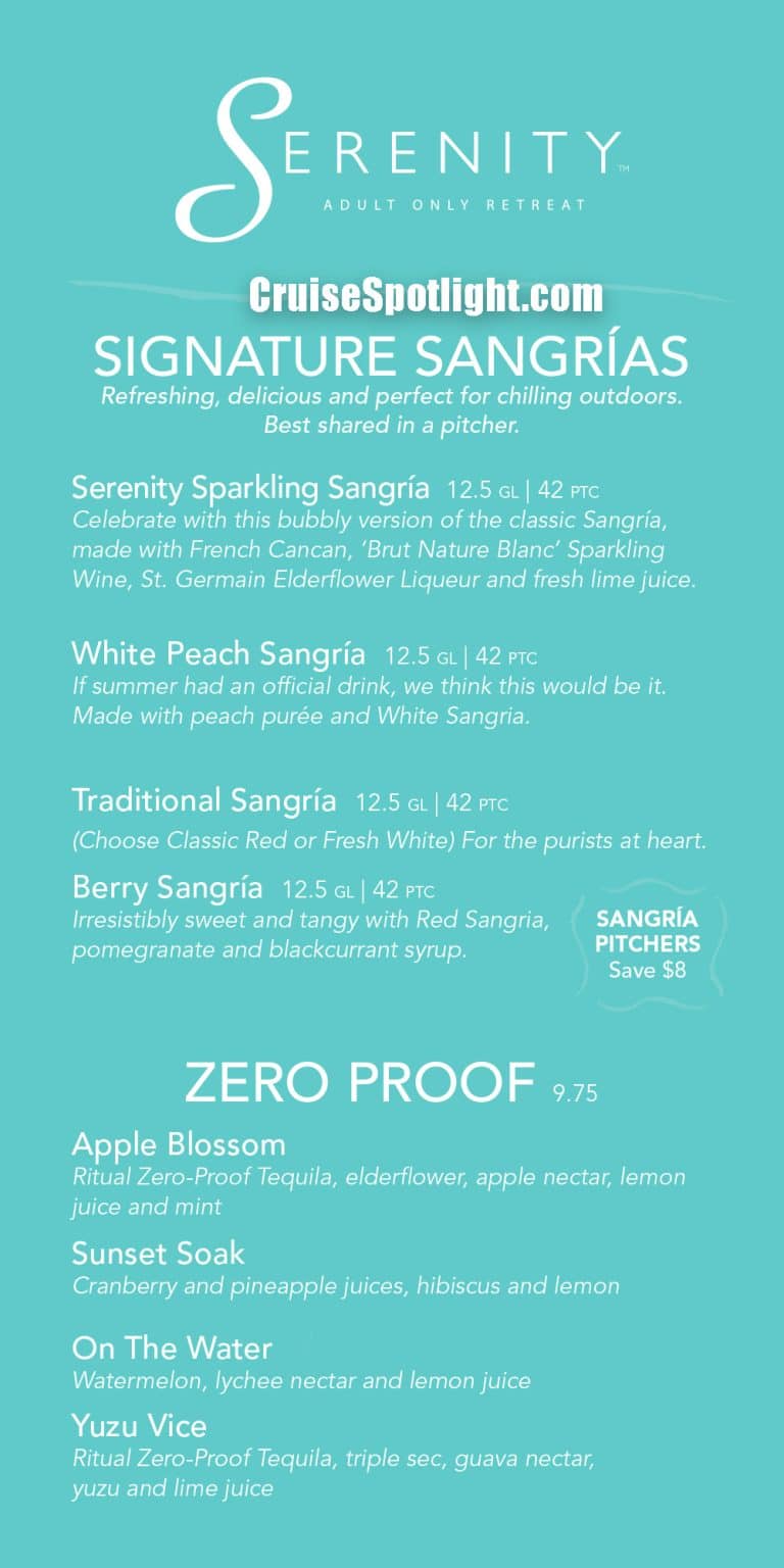 Carnival Spirit Bars (With Menus and Prices) - Cruise Spotlight